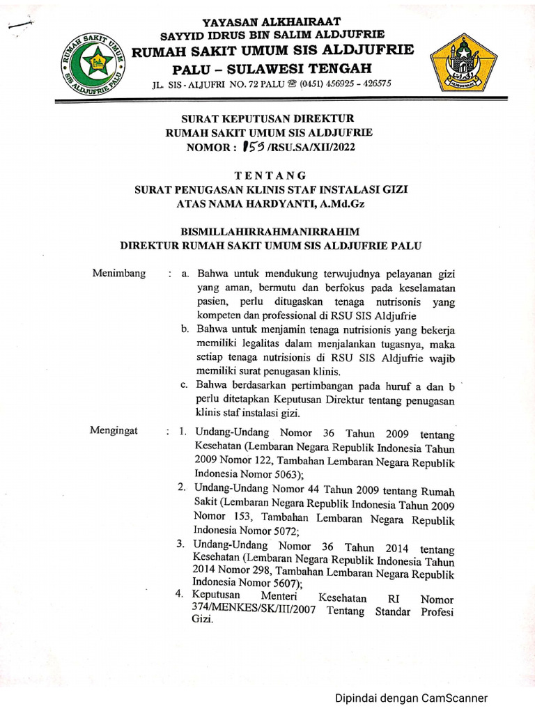 SPK Dan RKK Gizi Sis Aldjufrie Palu | PDF