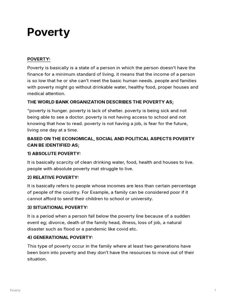 Poverty | PDF