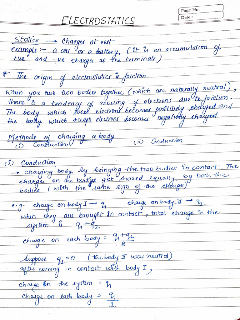 Electrostatics Class 12 | PDF