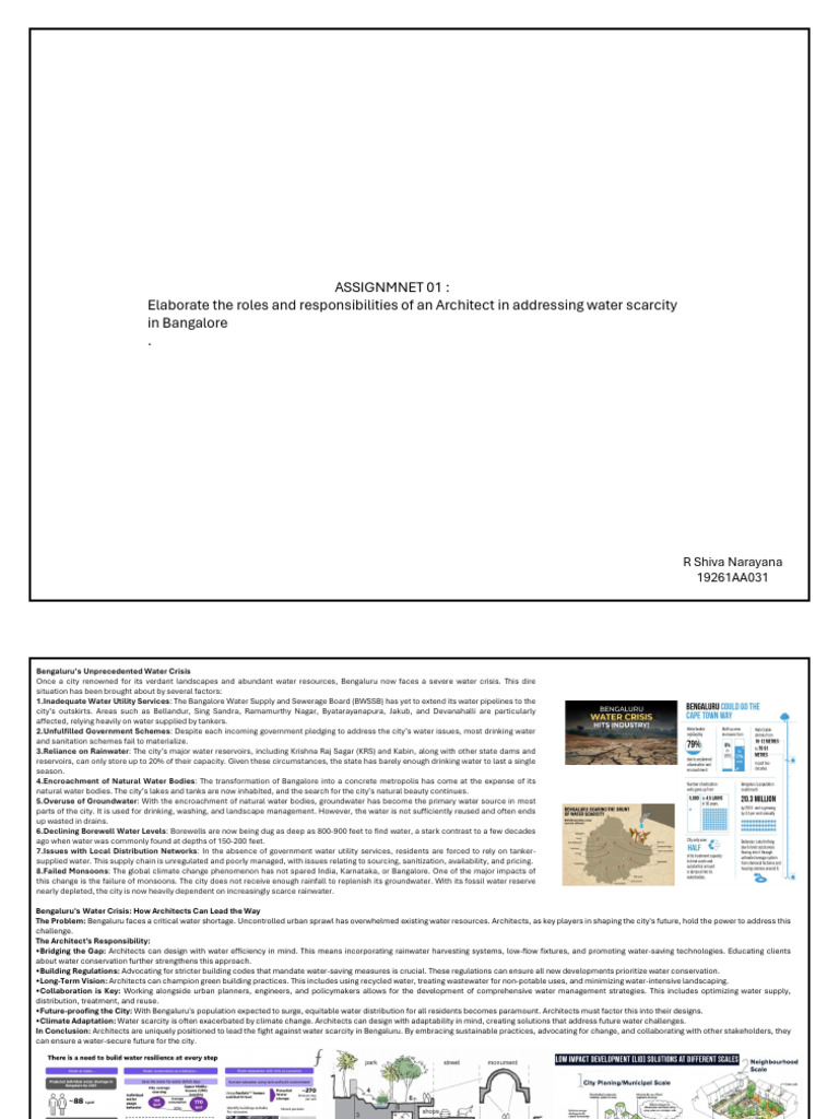 Assignment 01 | PDF | Water Conservation | Water Scarcity