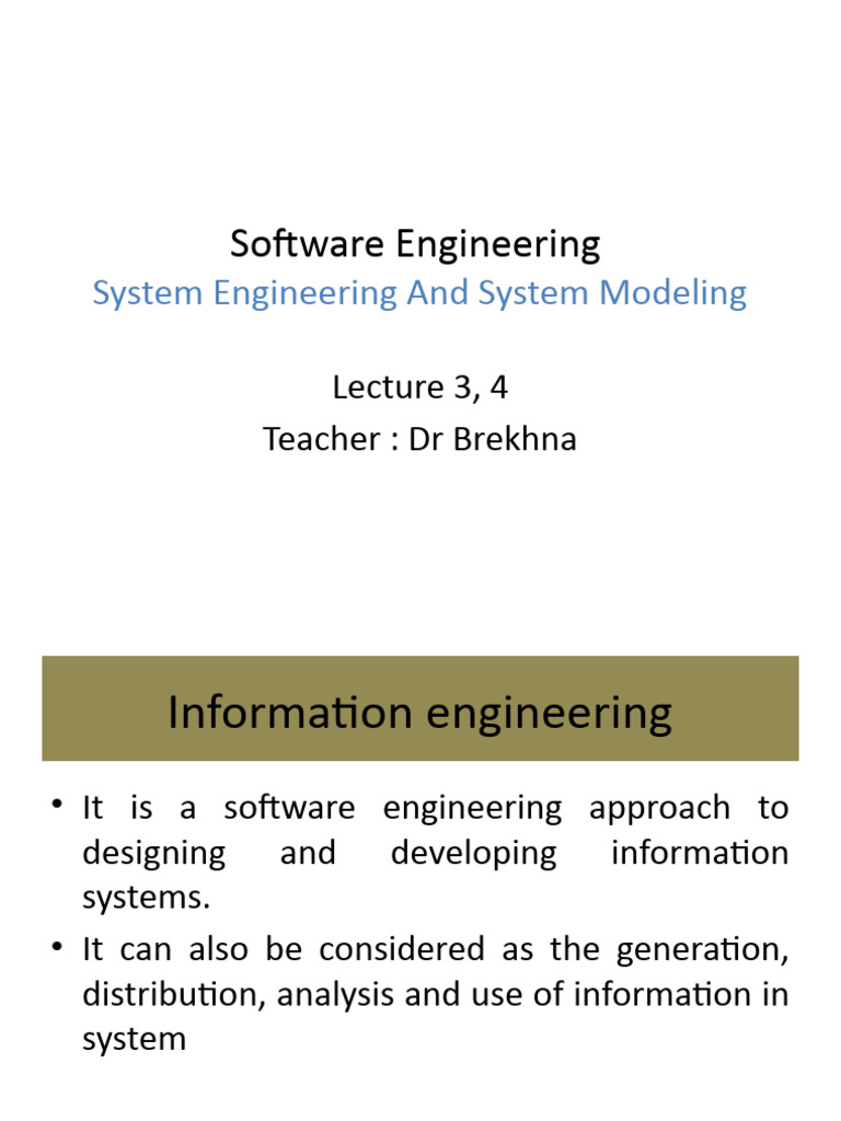 Lecture-3, 4 System Engineering | PDF | System | Use Case