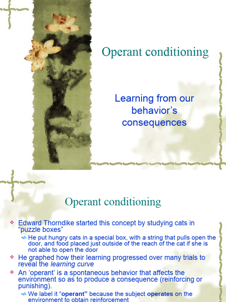 4- Operant Conditioning | PDF | Reinforcement | Psychology
