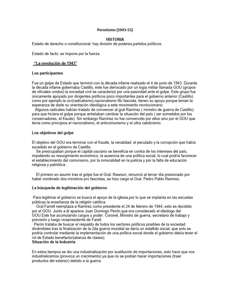 Peronism o | PDF | Argentina | Ciencias Políticas