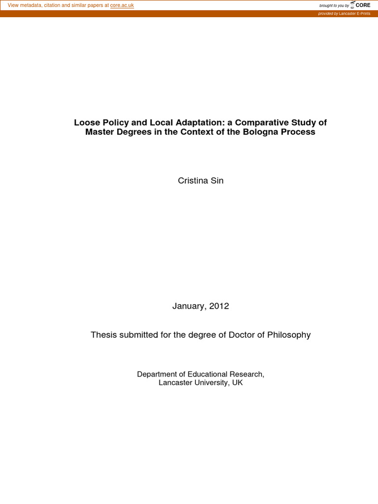 Loose Policy and Local Adaptation: A Comparative Study of Master ...
