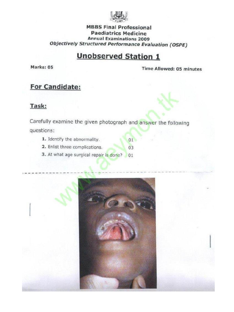 (Pediatrics) OSPE - 2009 | PDF