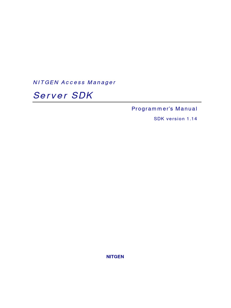 EN Access Manager Server SDK Manual DC1-0038B Rev C | PDF | Installation (Computer Programs ...