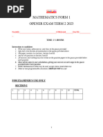 Mathematics Form 1 - Question Paper | PDF | Sphere | Area