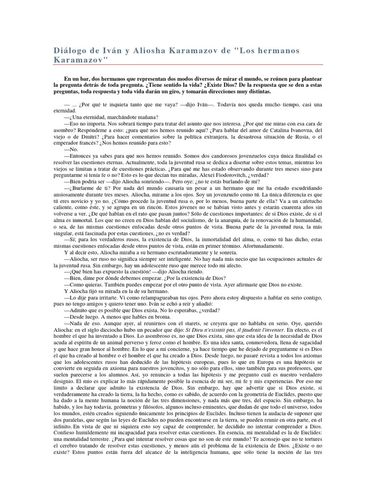 Di Ilogo de Ivan y Aliosha Fi Do85 | PDF | Amor | Existencia