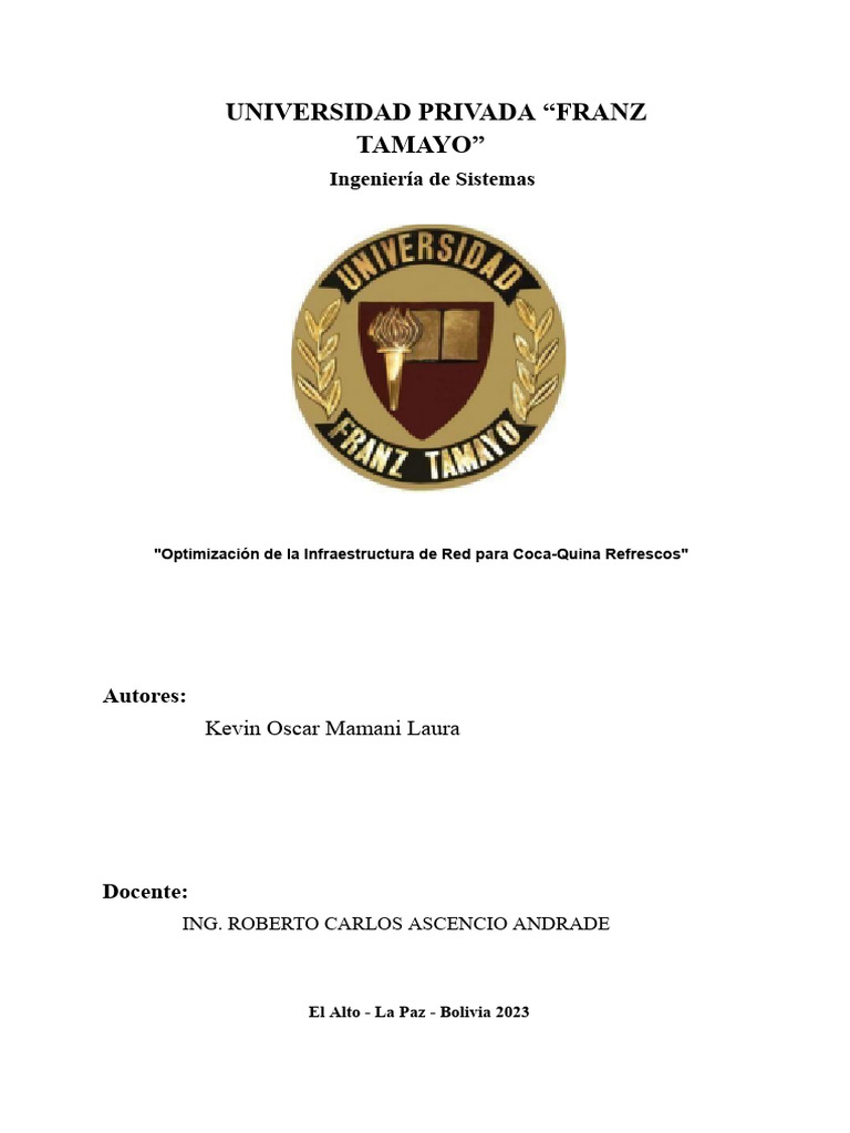 Optimización de La Infraestructura de Red para Coca-Quina Refrescos ...