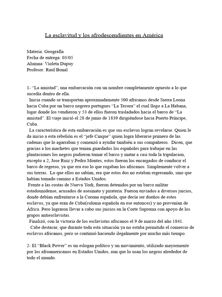 TP Geo | PDF | Esclavitud | Poder negro