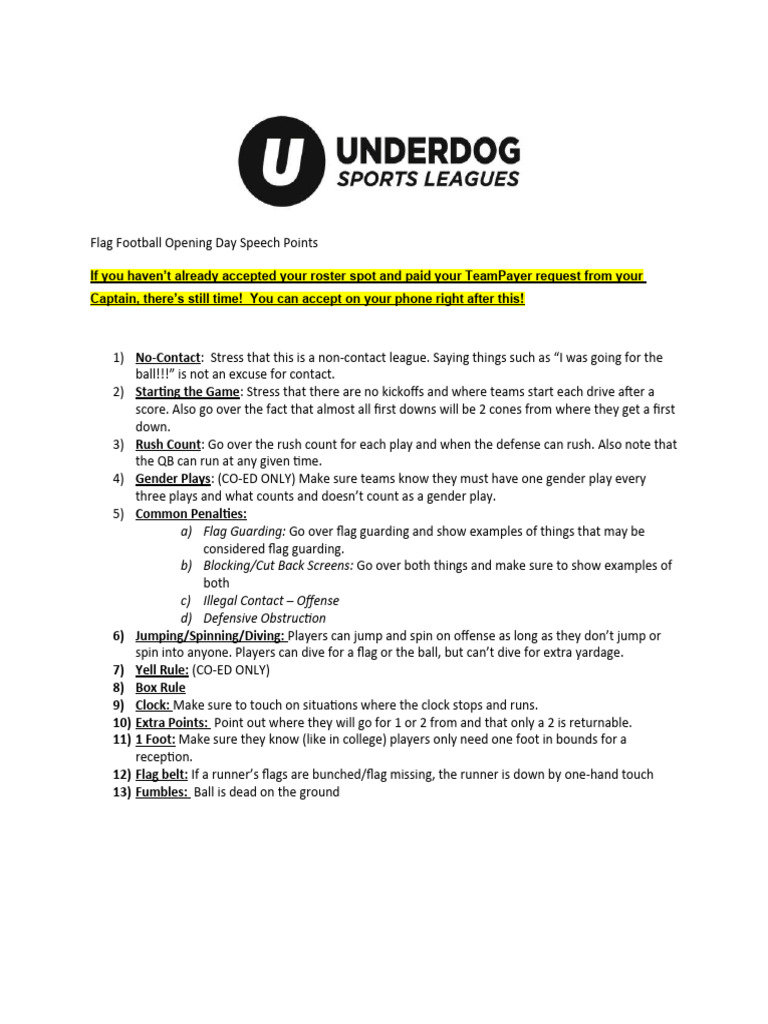 Opening Day Speech - Football | PDF