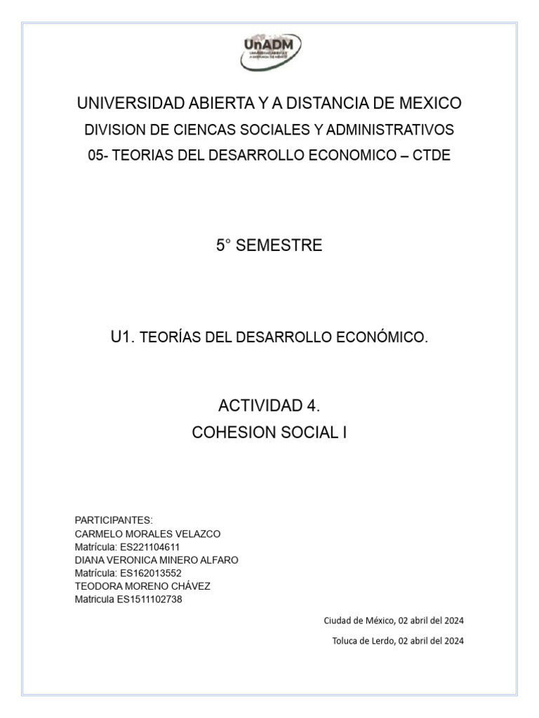 Ctde - U1 - A4 | PDF | Exclusión social | México