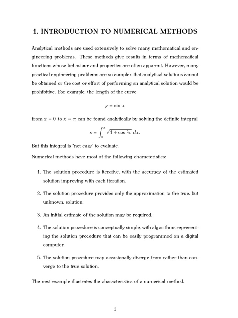 Introduction To Numerical Methods | PDF | Numerical Analysis | Error