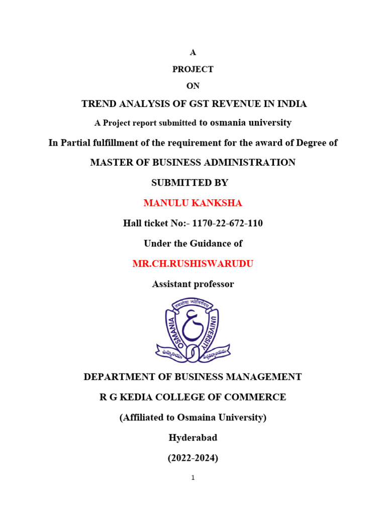 Kanksha GST Project (1) Updated | PDF | Taxes | Government Finances