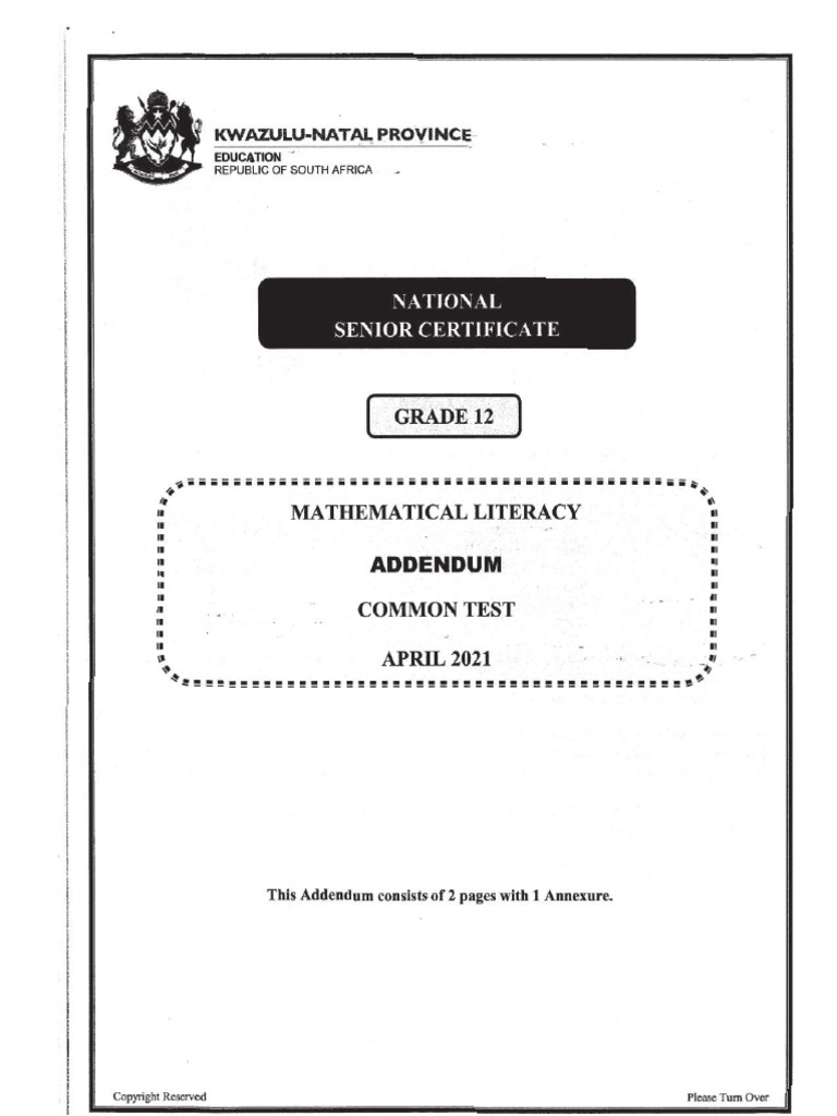 Mathematics Common Test Addendum April 2021 Eng Compressed 1 Pdf