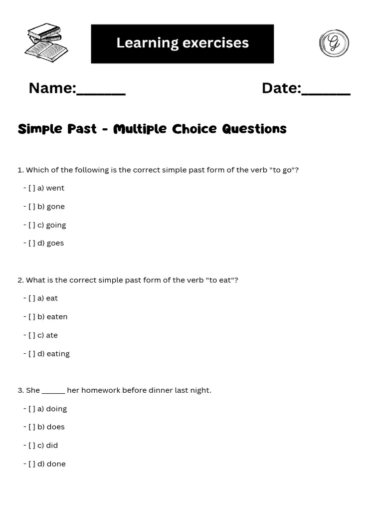 Simple Past Worksheet | PDF