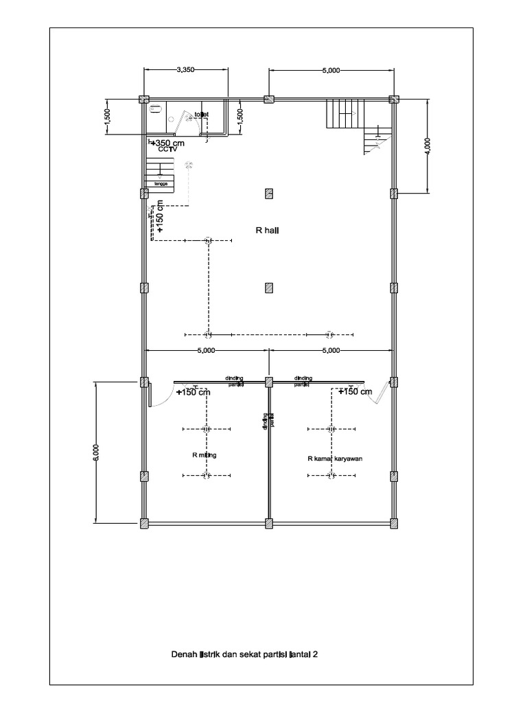 Denah Listrik Dan Partisi Lantai 2 | PDF