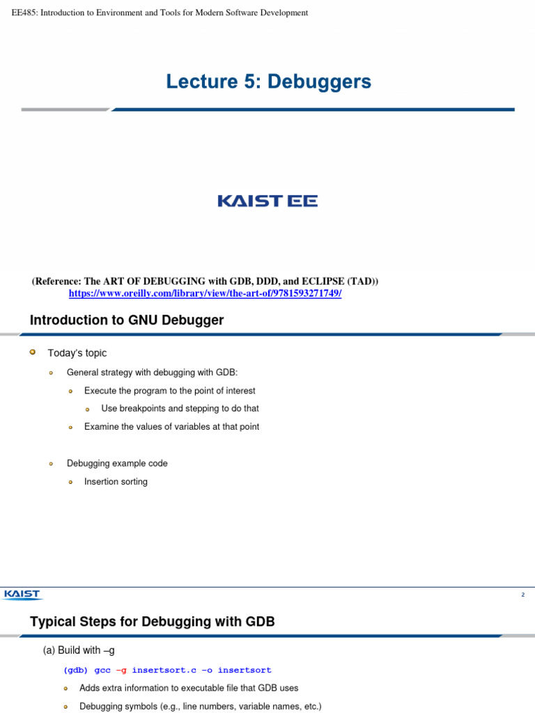 05-EE485 24spring Lecture5-Debuggers | PDF | Computer Programming | Computer Engineering