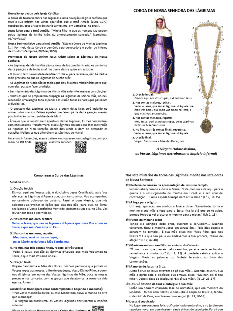 Coroa De Nossa Senhora Das Lágrimas 02 Pdf Jesus Maria Mãe De Jesus