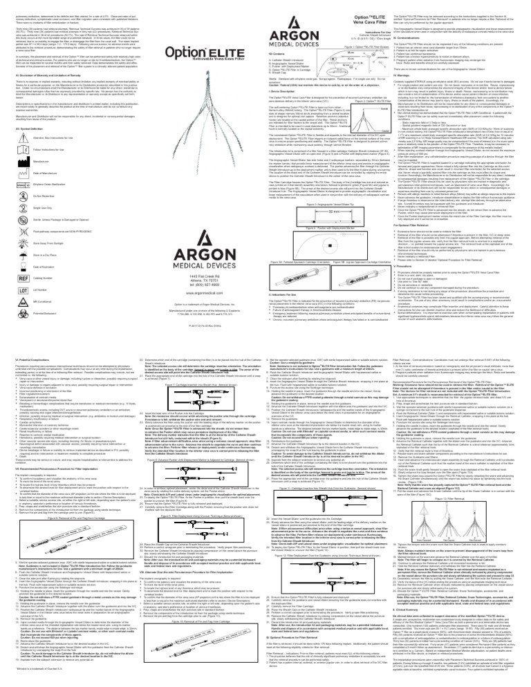 IVC Filter Argon Option ELITE-70cm-IFU | Download Free PDF ...