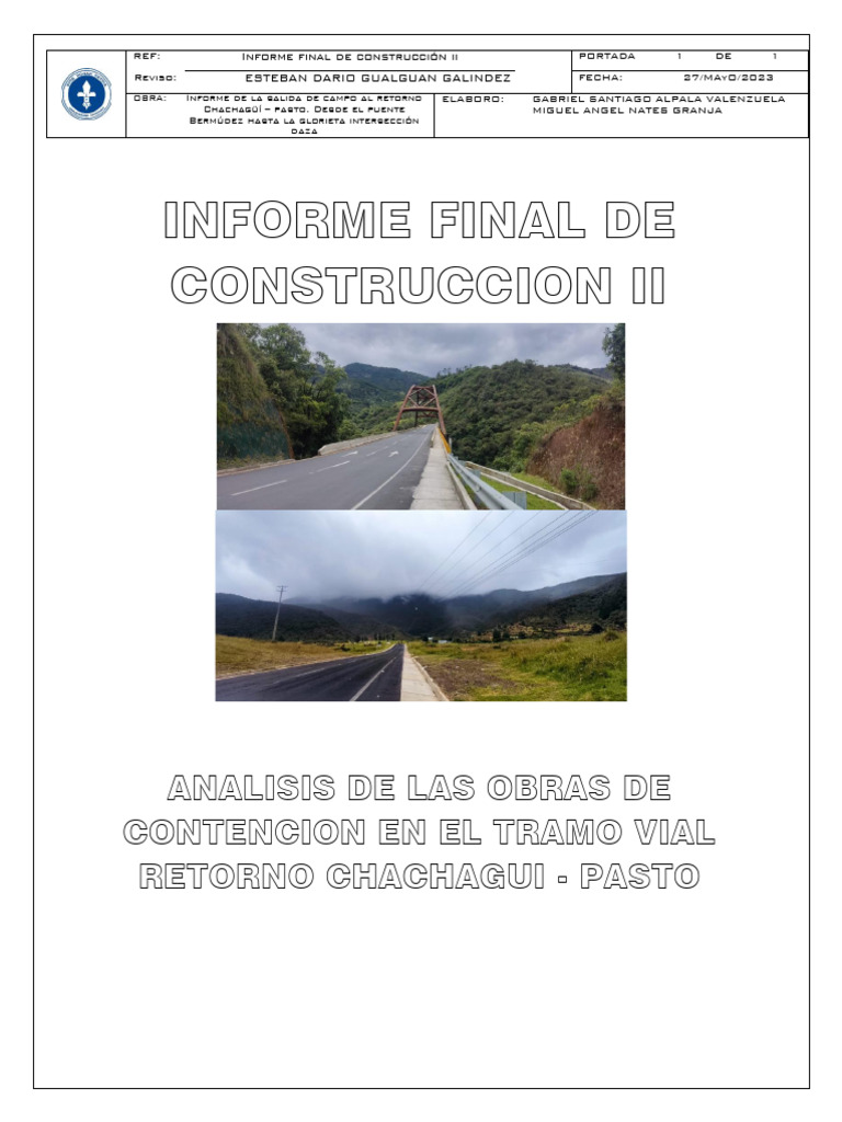 INFORME FINAl CONSTRUCCION II | PDF | Hormigón | Miguel Ángel