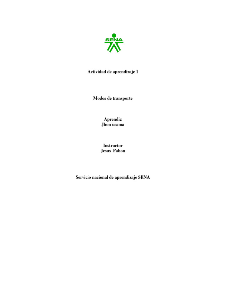 Actividad 1 Jhon Usama | PDF | Transporte