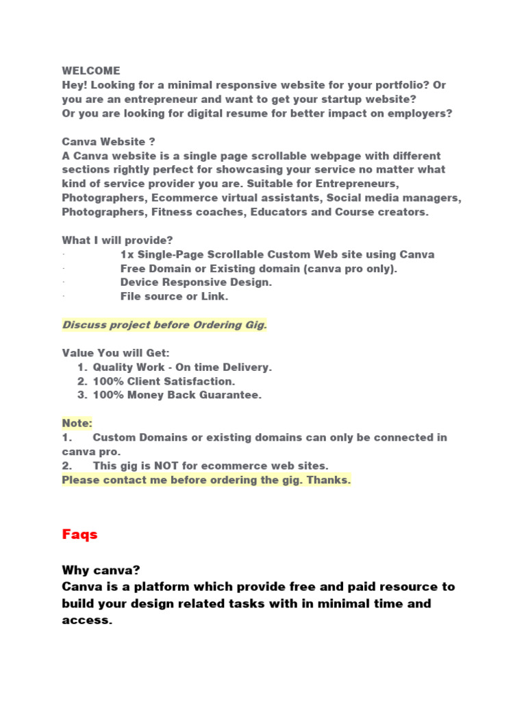 Fiver gig Template | Download Free PDF | Websites | Image