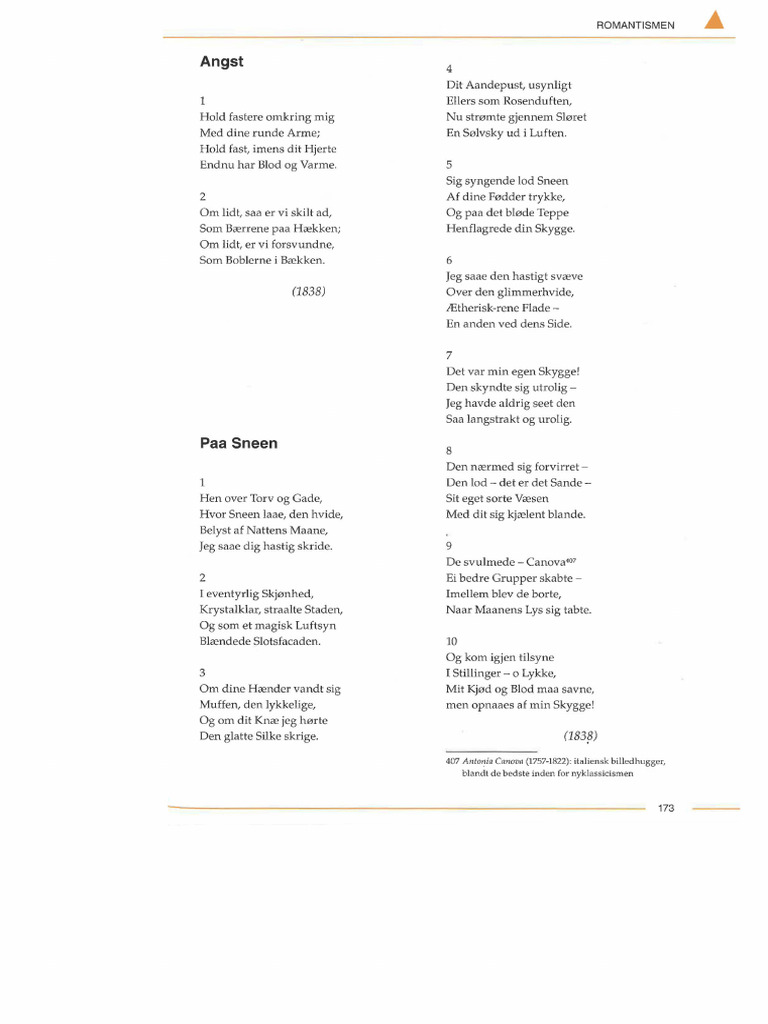 Aarestrup angst og Paa Sneen | PDF