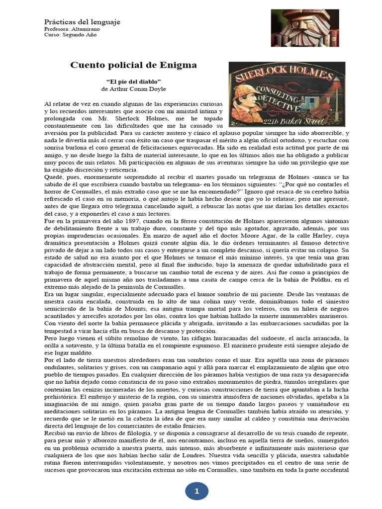 Cuento Policial de Enigma-El Pie Del Diablo - NE | PDF | Sherlock ...