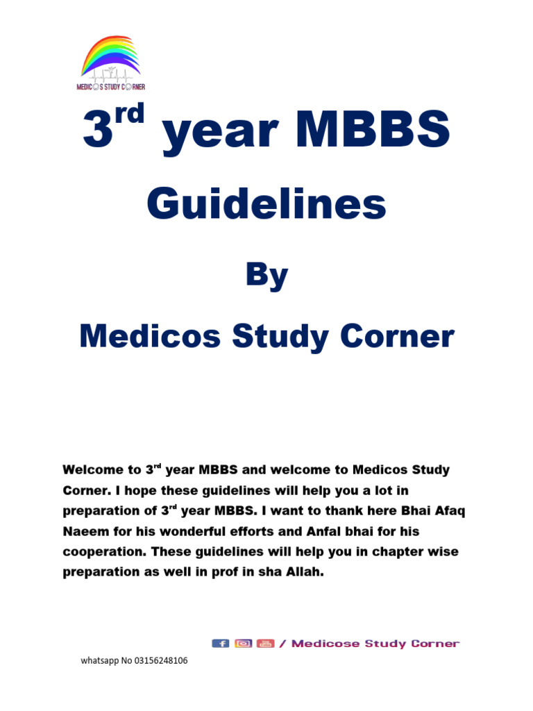 3rd Year MBBS Guidelines Final-1 | PDF | Wound Healing | Immune System