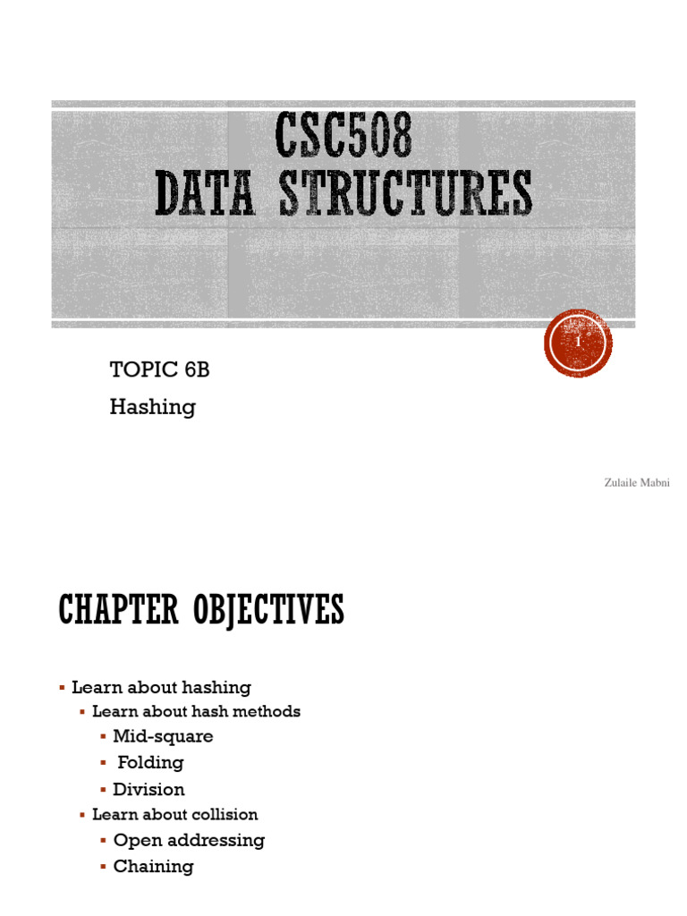 Csc508 Hashing Pdf Database Index Algorithms