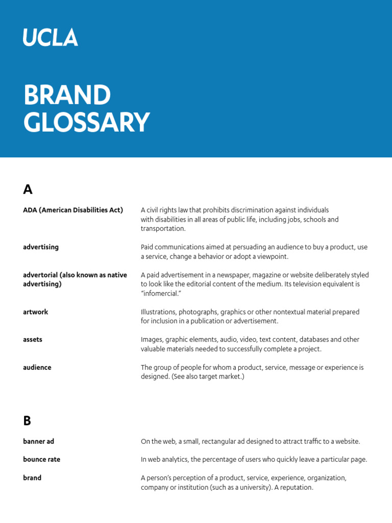 ucla-brand-glossary (1) | Download Free PDF | Brand | Advertising