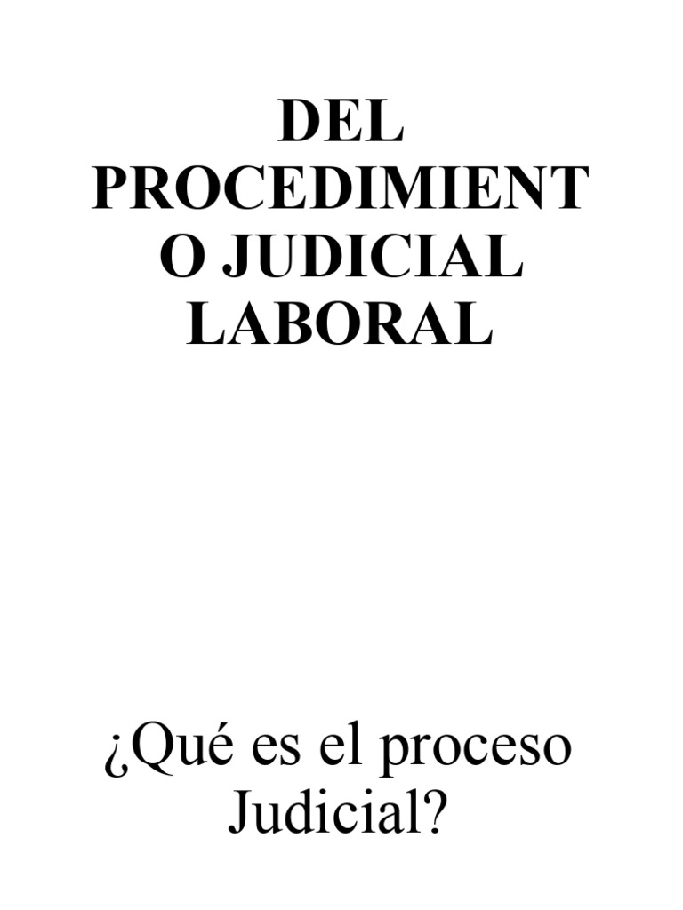 Del Procedimiento Judicial Laboral Pt | PDF | Demanda judicial ...