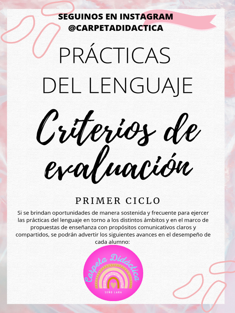 Criterios de Evaluación PDL 1°ciclo | PDF | Escritura | Puntuación