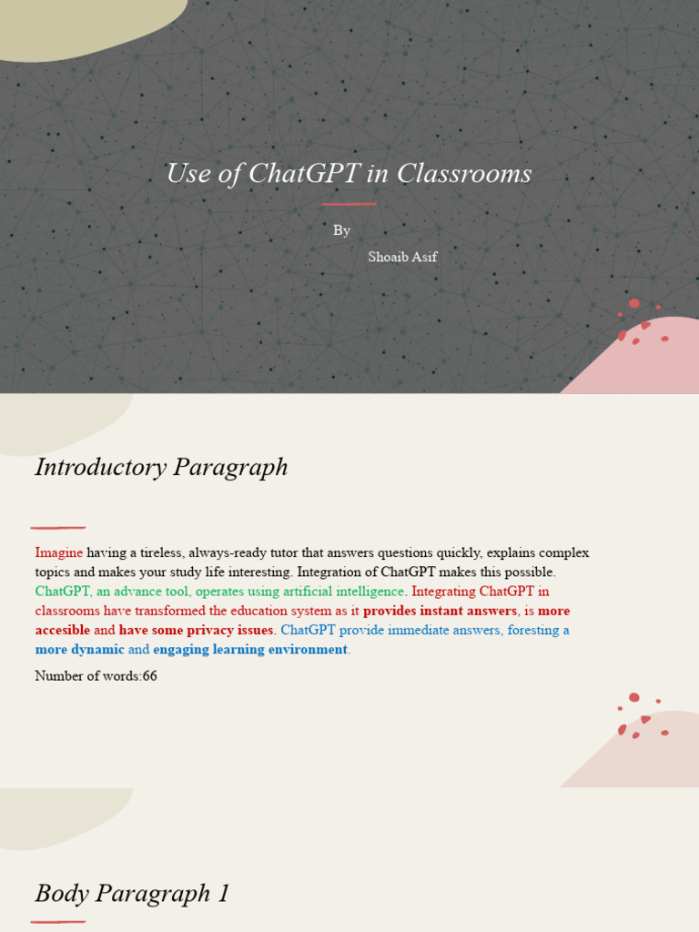 ChatGPT's Impact on Classroom Learning | PDF | Privacy | Accessibility