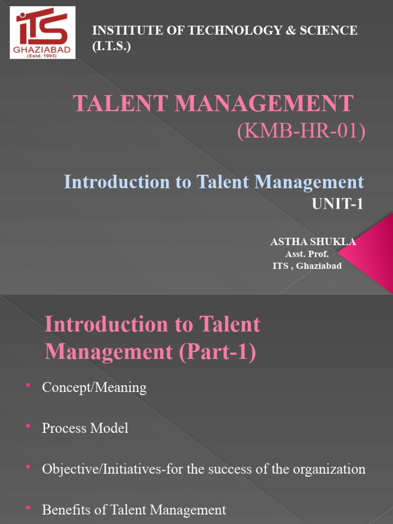 Unit 1 TM (MBA) | PDF | Talent Management | Human Resource Management