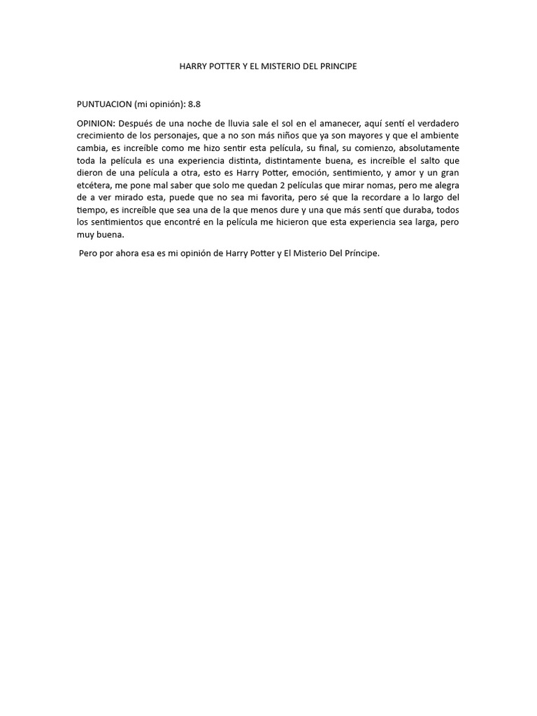 Harry Potter y El Misterio Del Principe | PDF