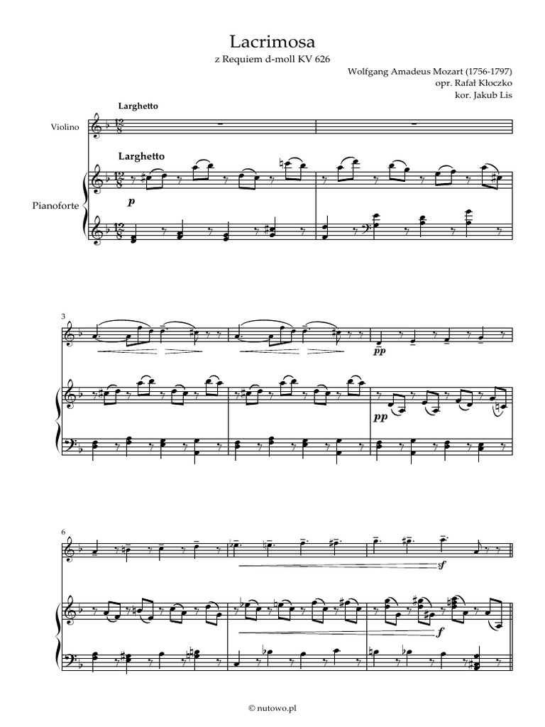 Mozart Lacrimosa Nuty VN-PF | PDF