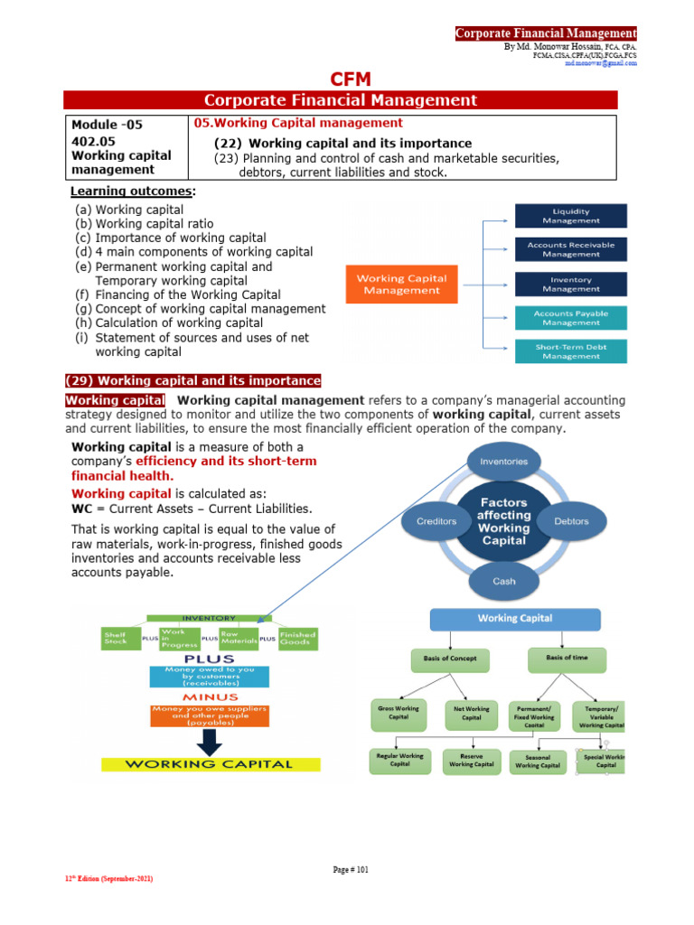Corporate Financial Management (CFM) - Module-05 - Working Capital ...