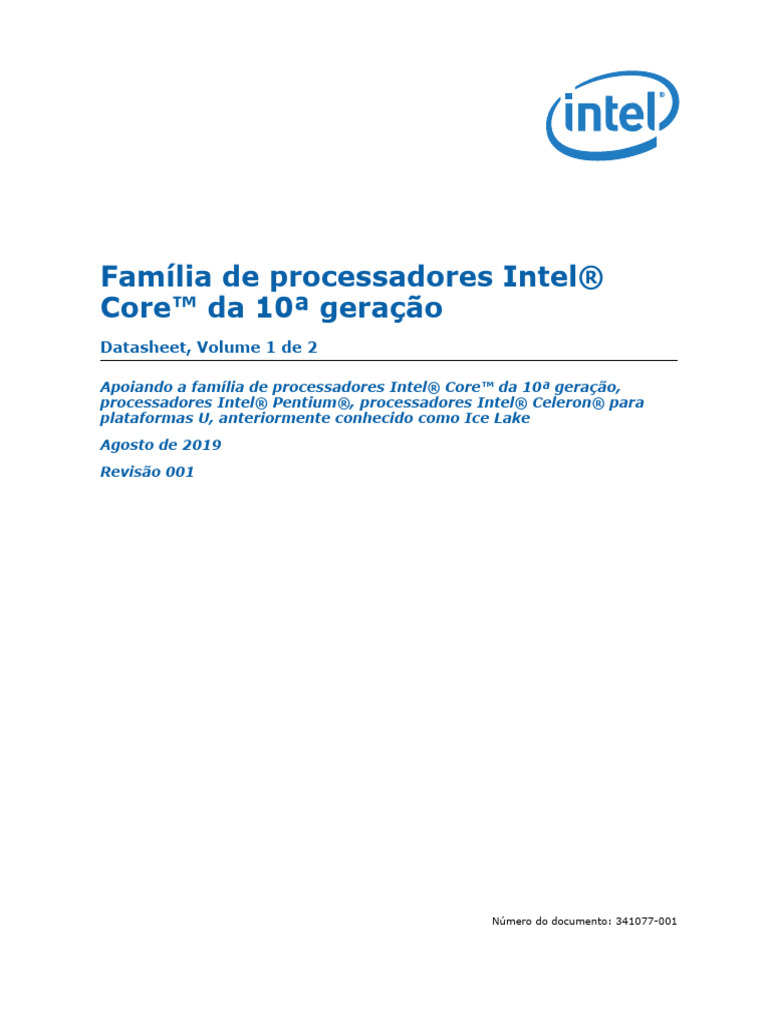 10th Gen Core Families Datasheet Vol 1 Datasheet | PDF ...