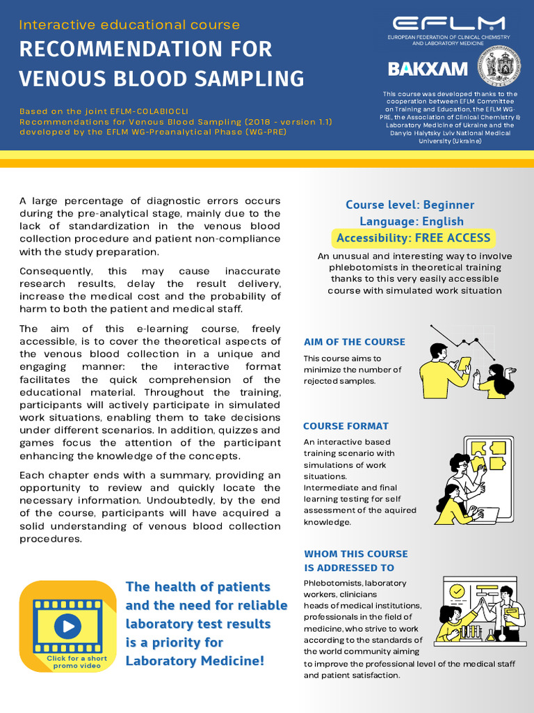 Leaflet Course Venuous Blood Sampling | PDF | Medical Laboratory ...