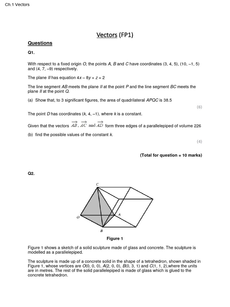 Ch.1 Vectors | Download Free PDF | Tetrahedron | Area