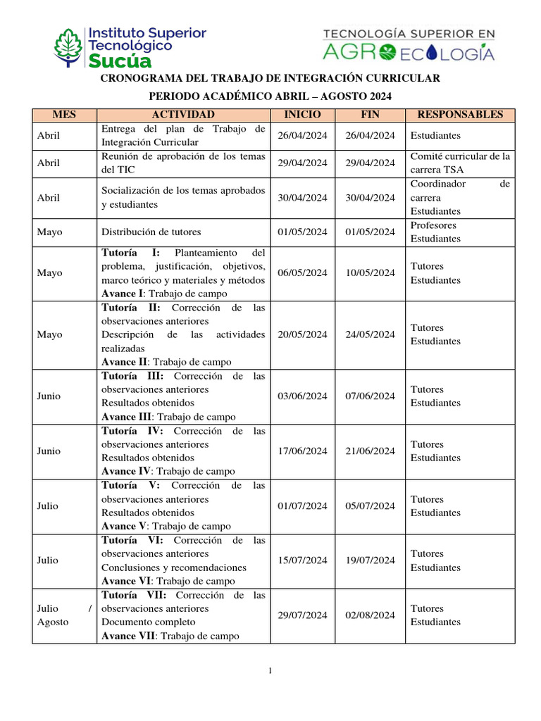 Calendario TIC | PDF