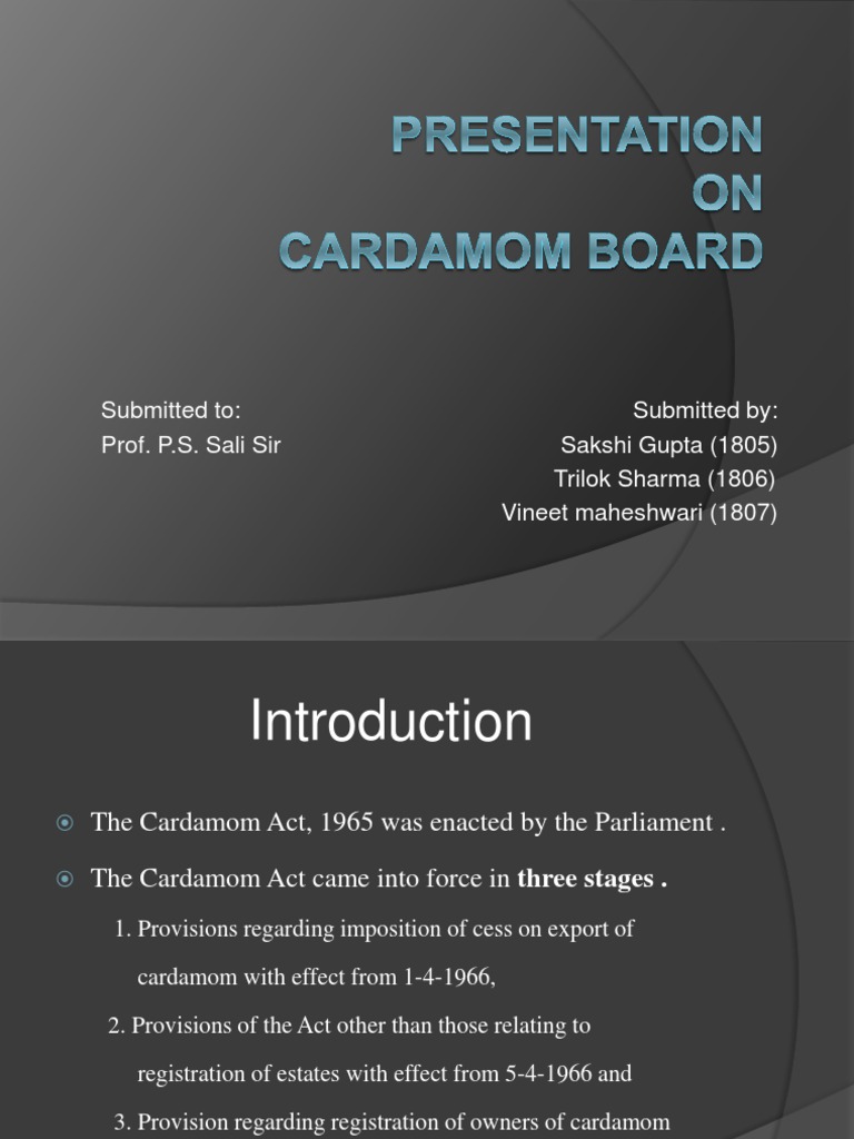Overview of Cardamom Regulations | PDF | Business