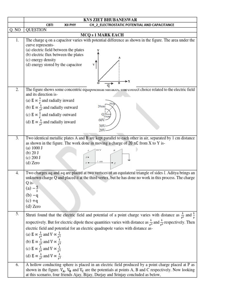 Xii Phy Holidayhomework 2 | PDF | Capacitor | Capacitance