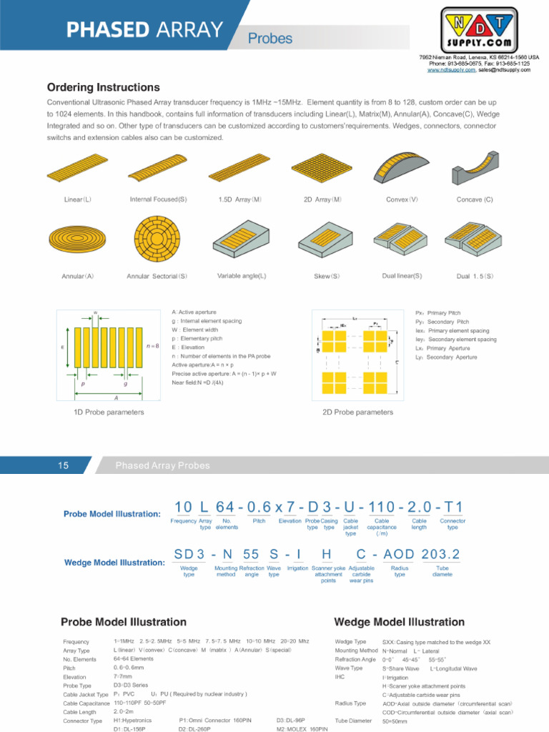 Ordering Instructions Phased Array Probes | PDF