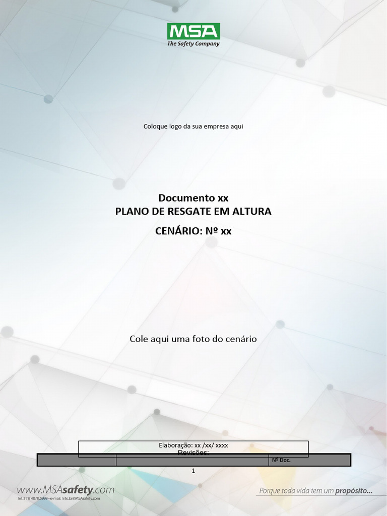 MODELO PLANO DE RESGATE MSA Safety | PDF | Resgate | Primeiros socorros