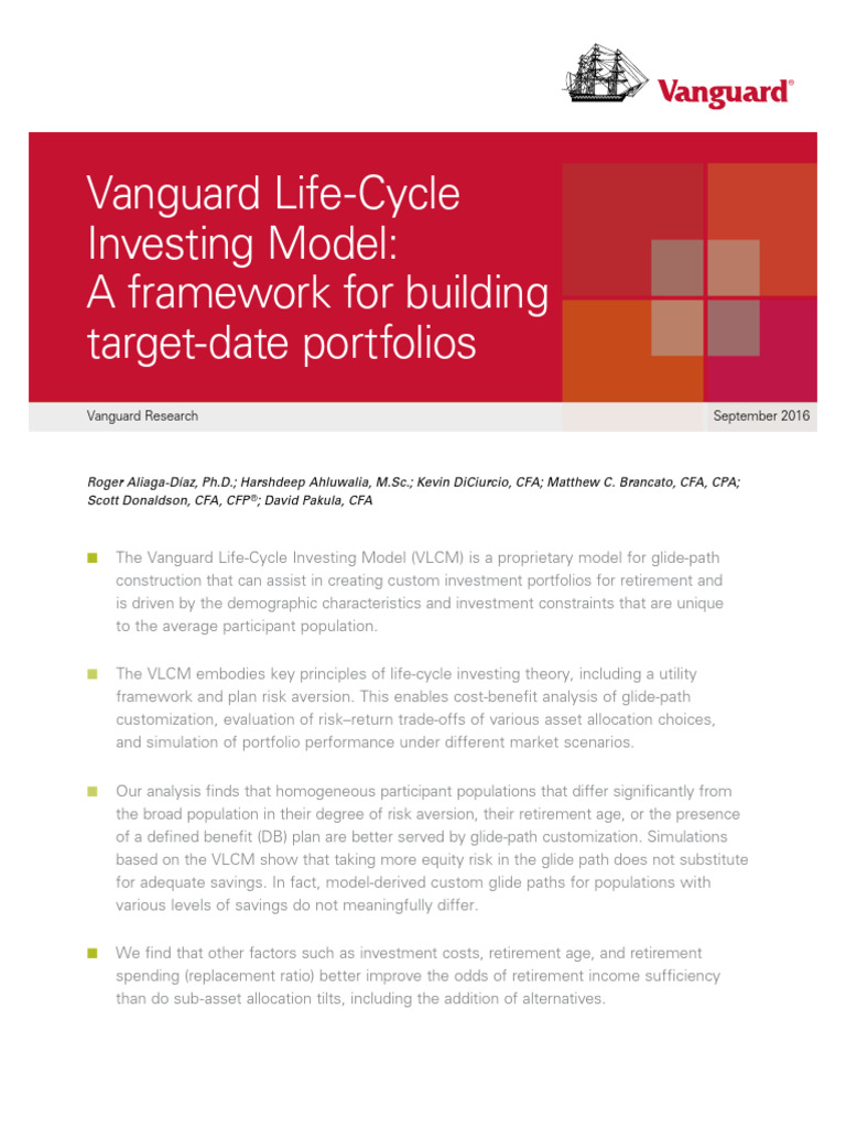 Vanguard Life-Cycle Investing Model - A Framework For Building Target ...