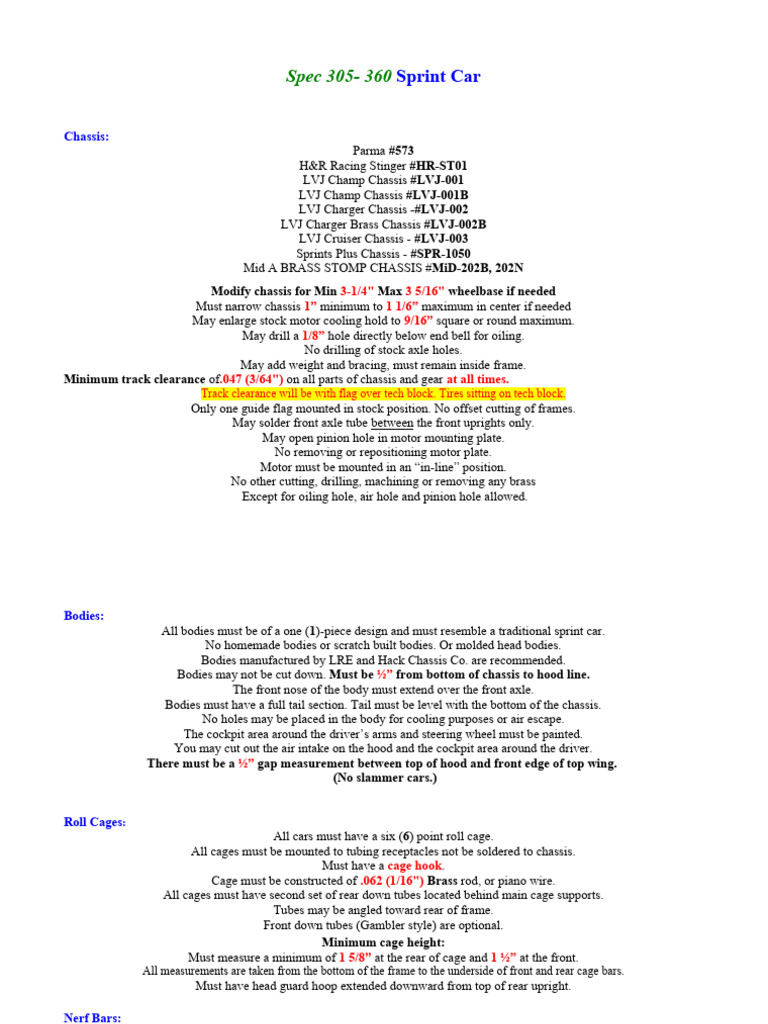 sprint car rules | Download Free PDF | Tire | Gear