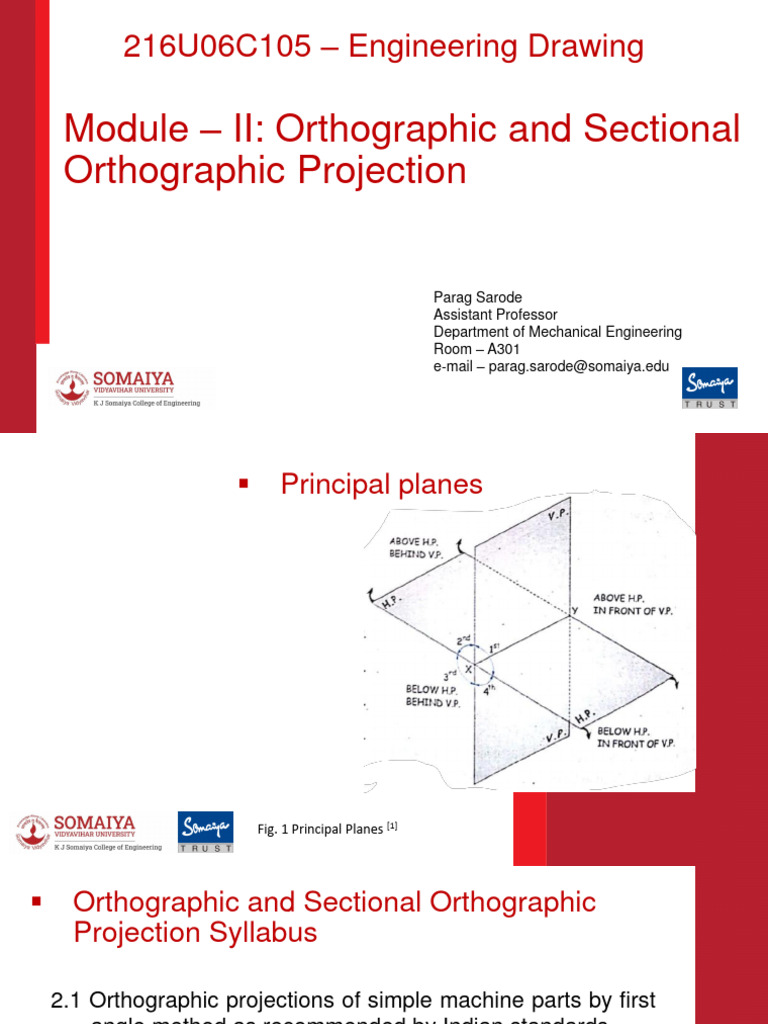 Module 2 - Orthographic and Sectional Orthographic Projection | PDF Module 2 - Orthographic and Sectional Orthographic Projection | PDF